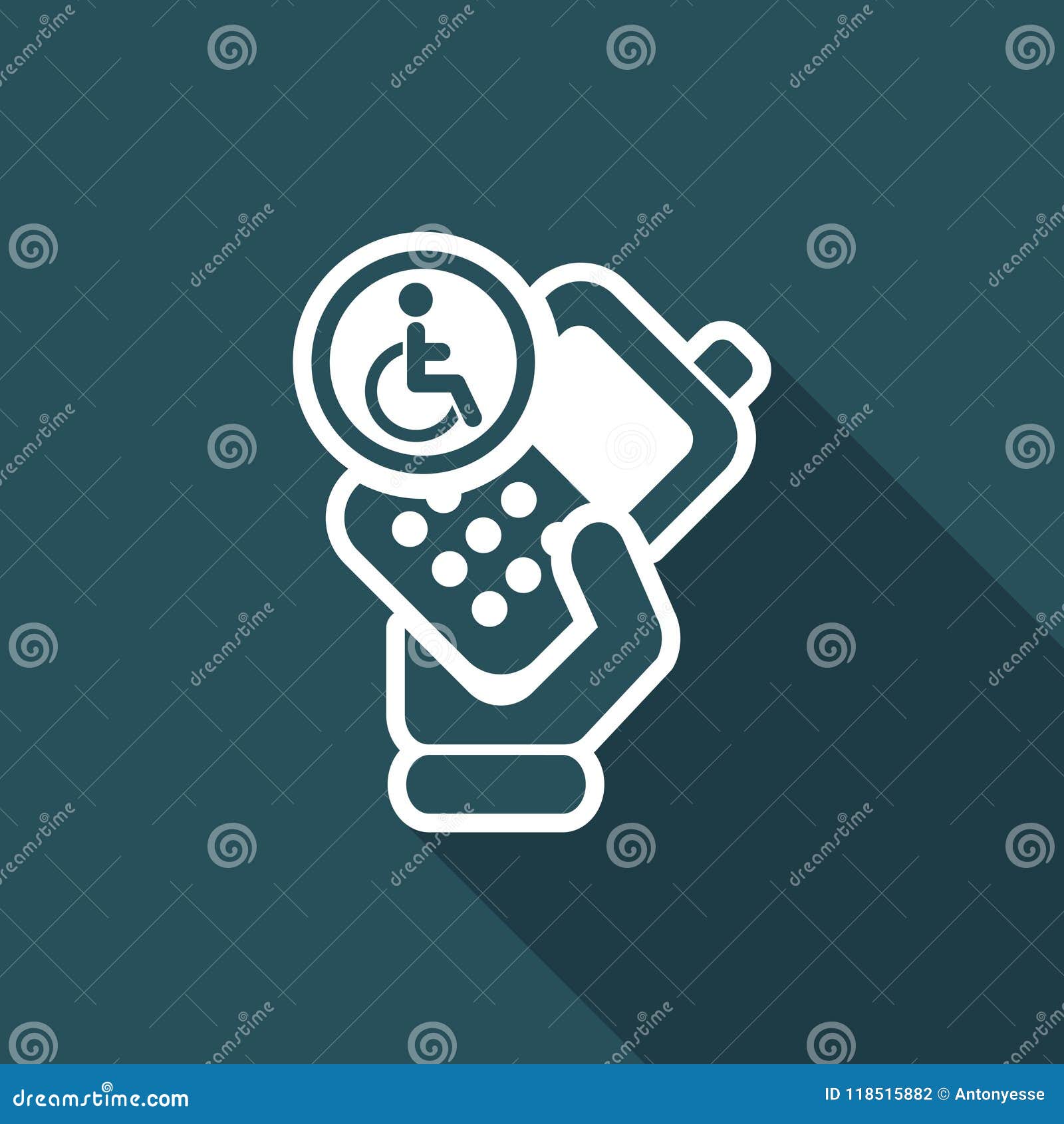 Vector Illustration of Single Isolated Handicap Phone Icon Stock Vector ...
