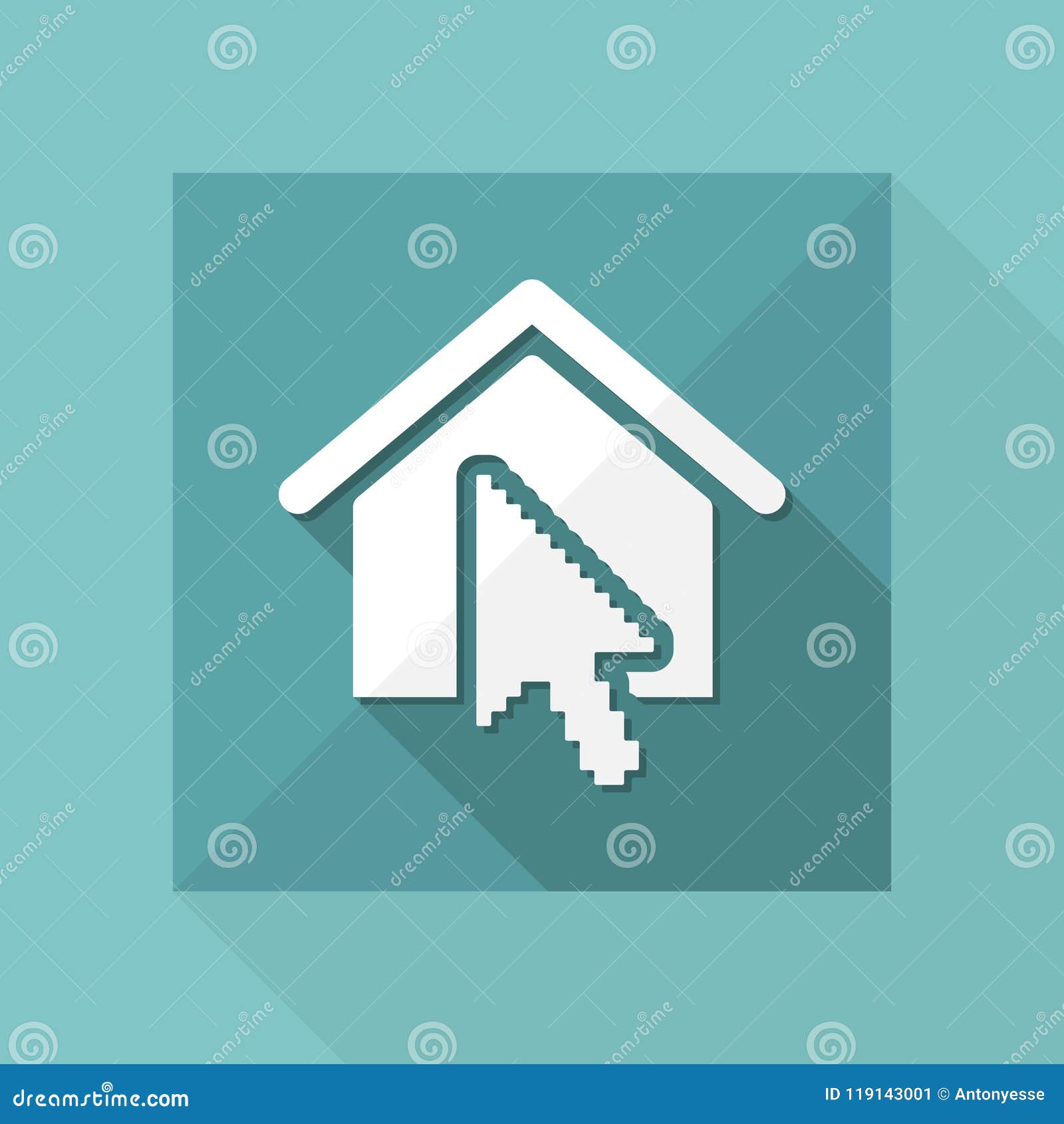 Vector Illustration of Single Isolated Home Pointer Icon Stock Vector ...