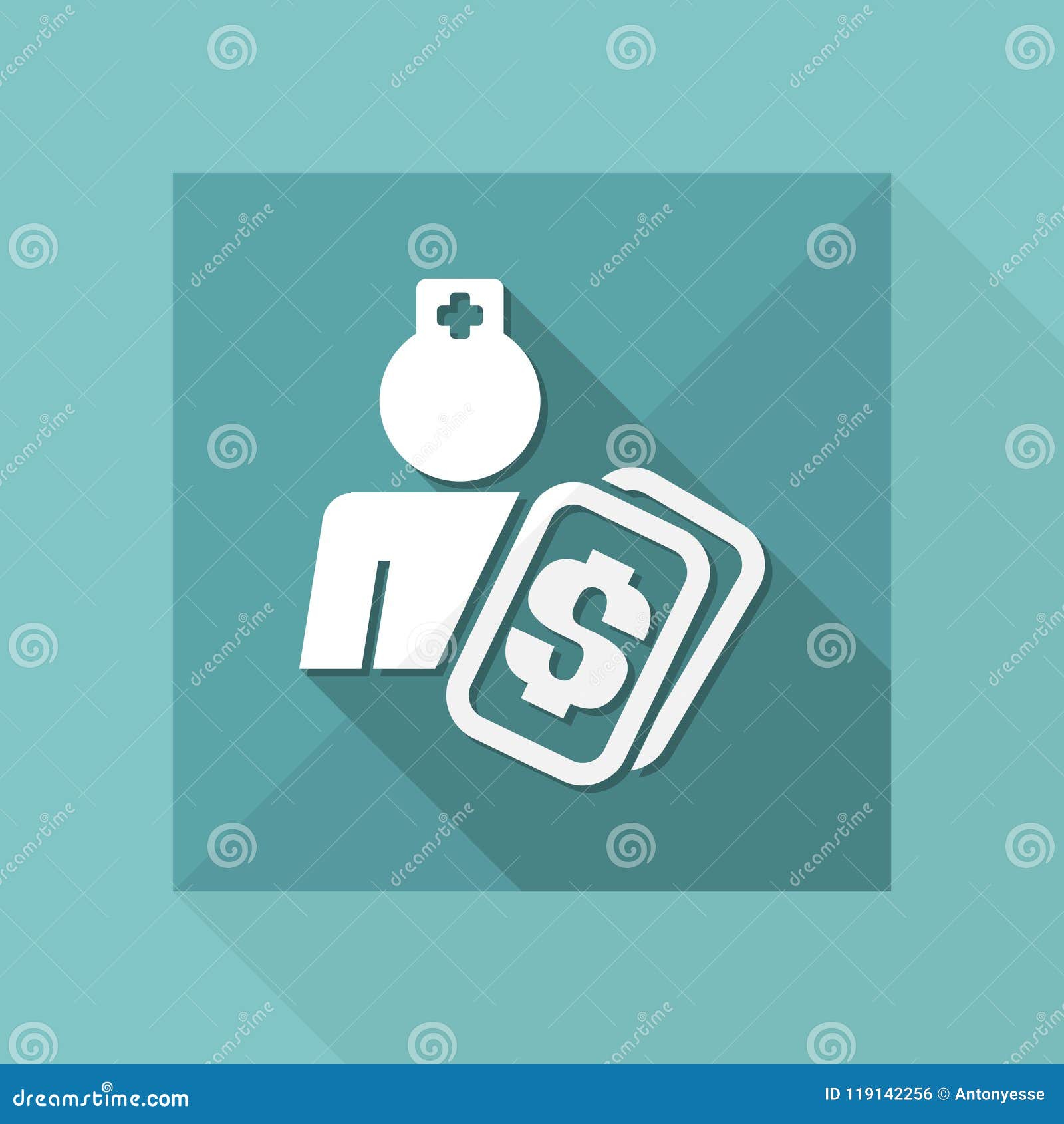 Vector Illustration of Single Isolated Medical Cost Icon Stock Vector ...