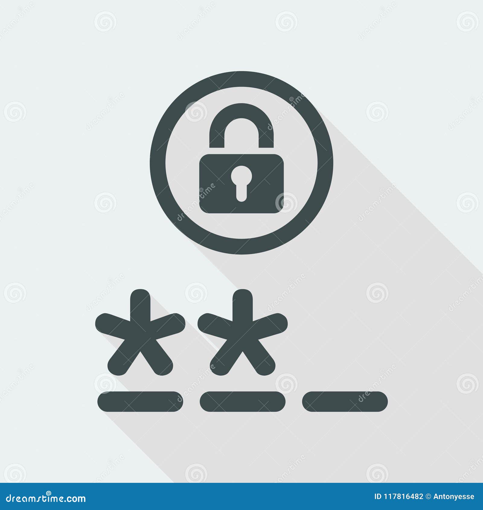 Vector Illustration of Single Isolated Password Access Icon Stock ...