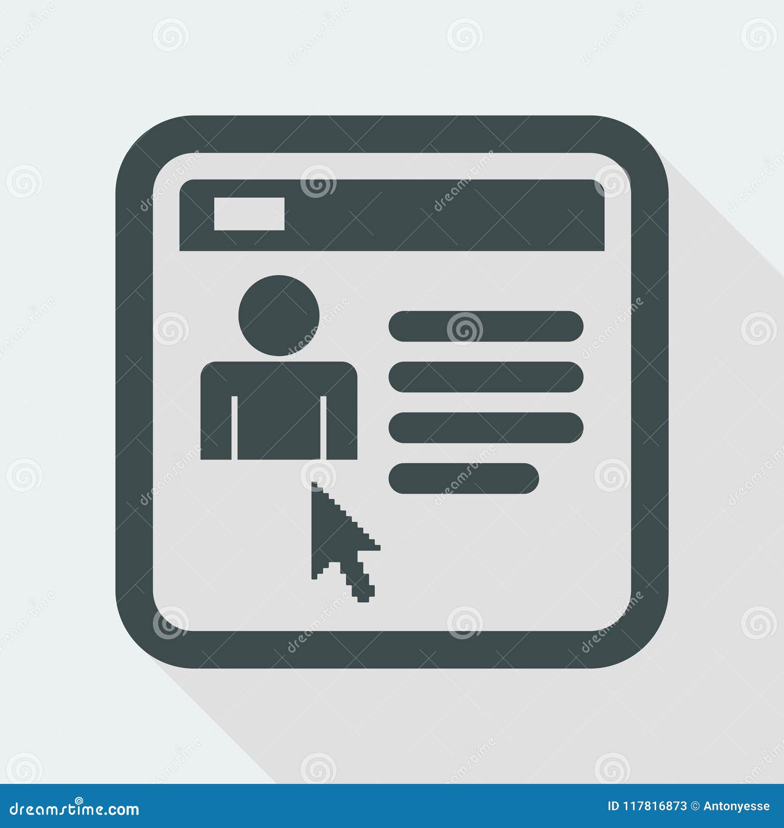 Vector Illustration of Single Isolated Personal Card Icon Stock Vector ...