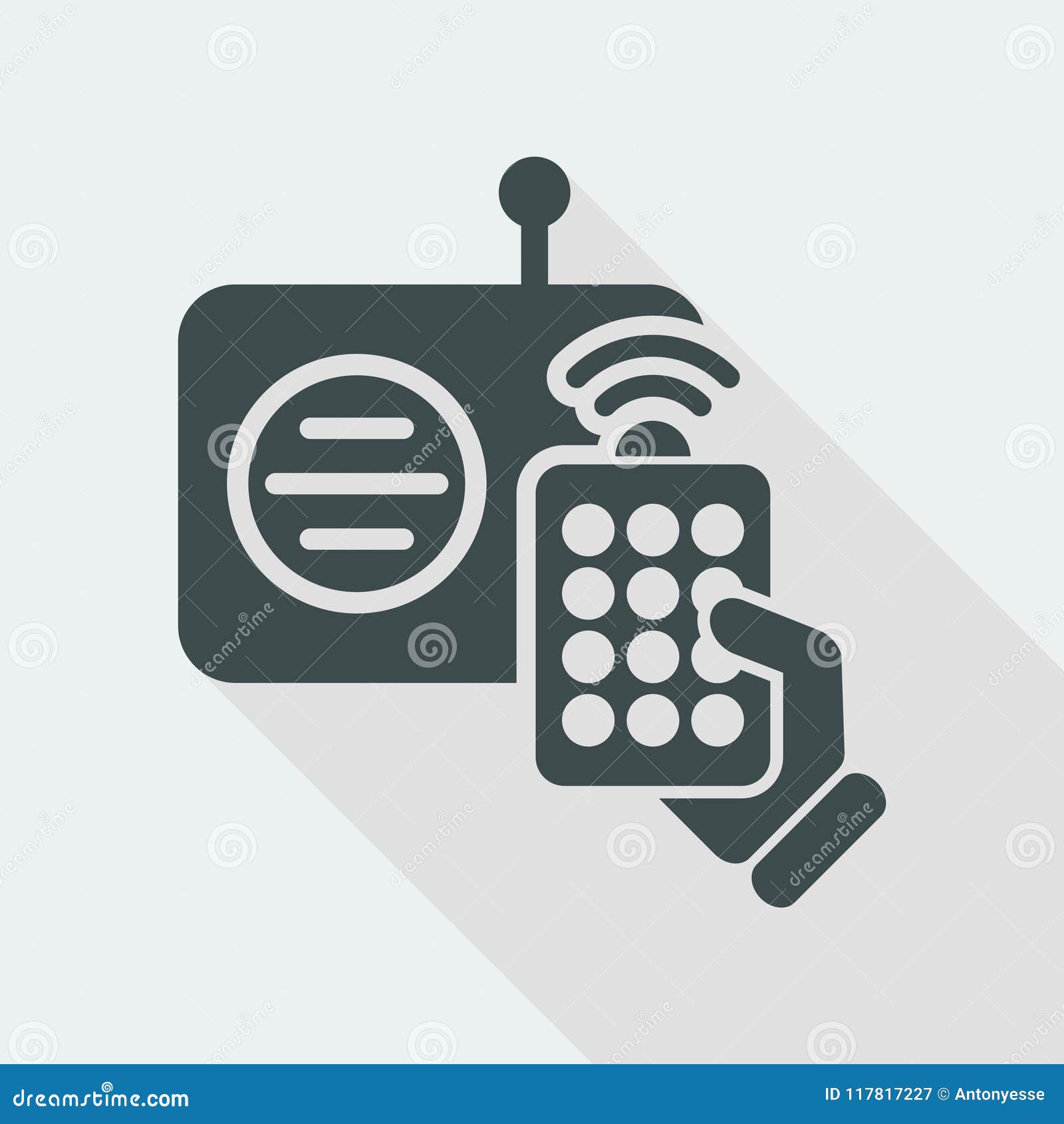 Vector Illustration of Single Isolated Radio Controller Icon Stock ...