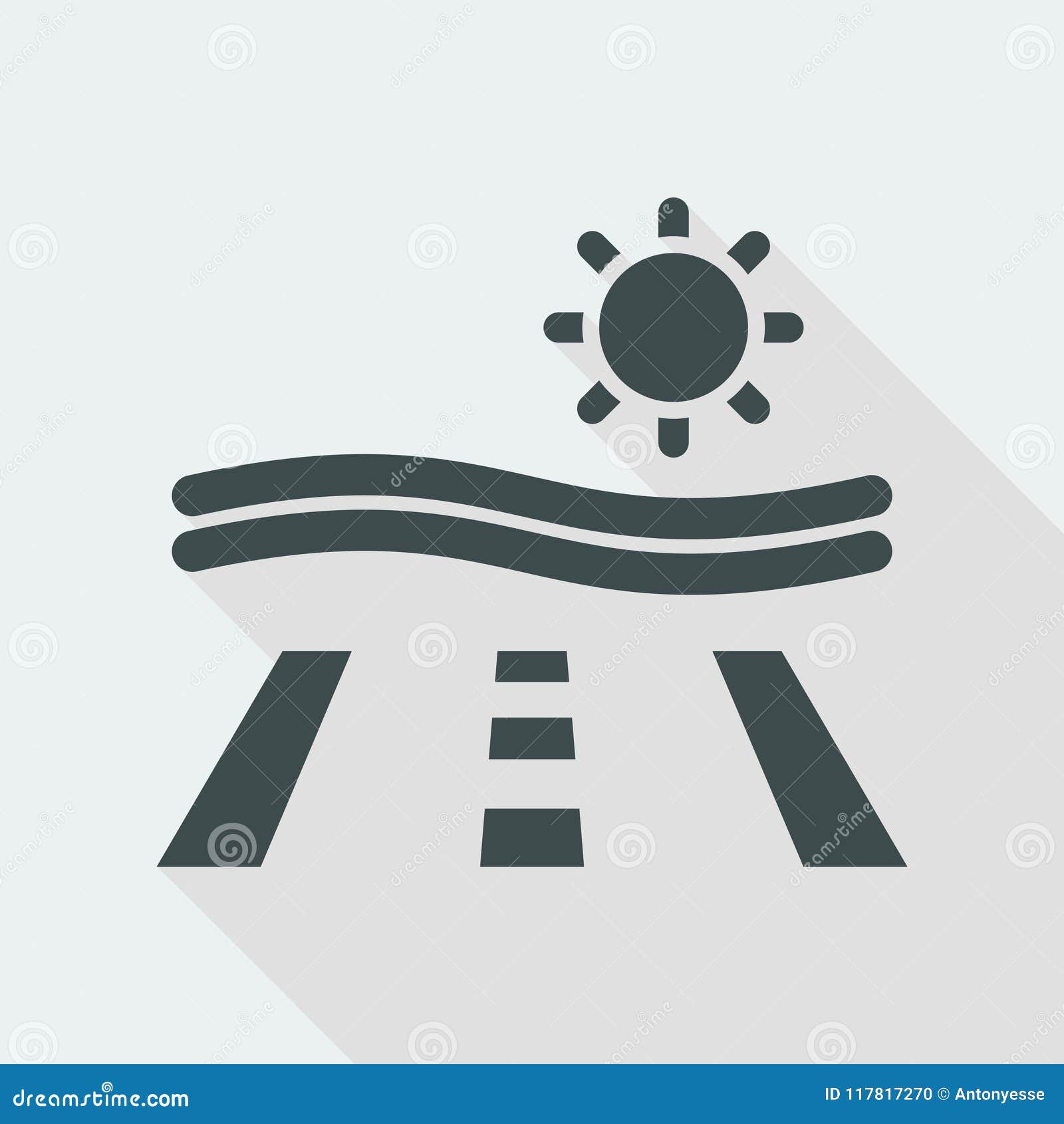 Vector Illustration of Single Isolated Sea Road Icon Stock Vector ...