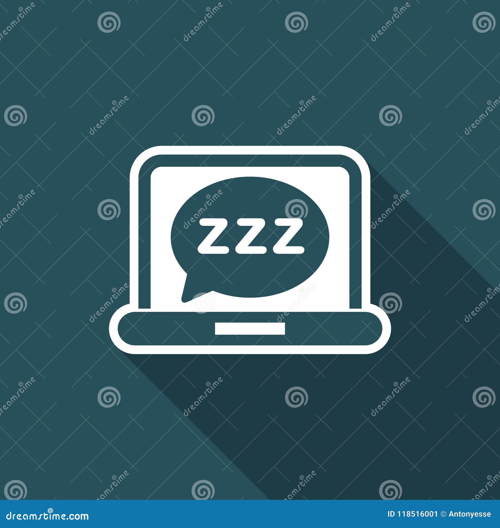 Vector Illustration of Single Isolated Standby Computer Icon Stock ...