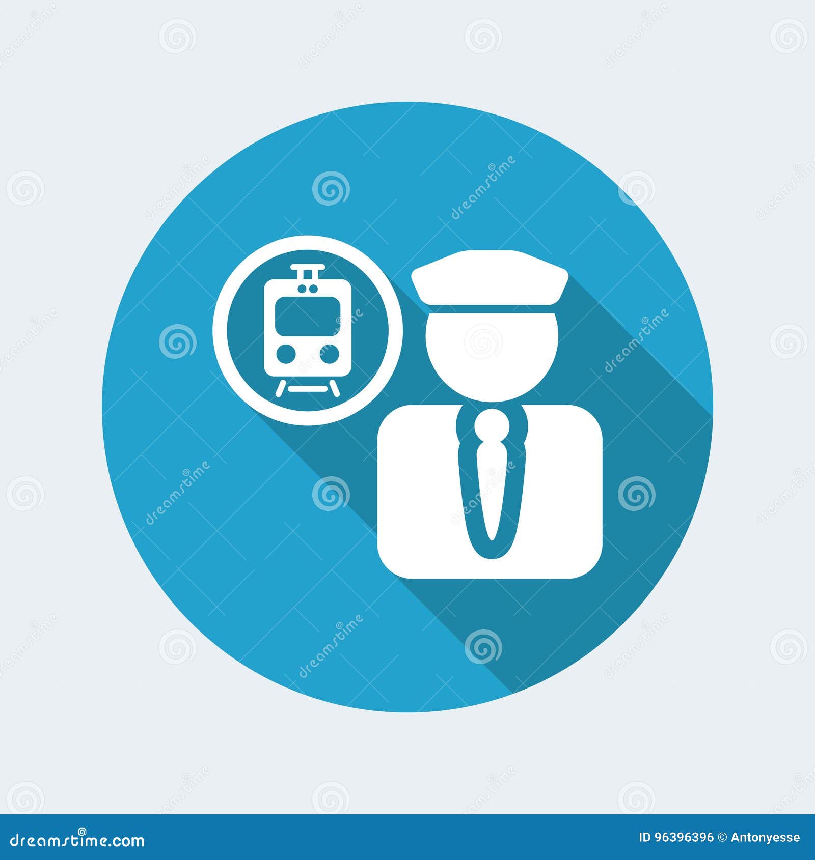 Vector Illustration of Single Isolated Train Driver Icon Stock Vector ...
