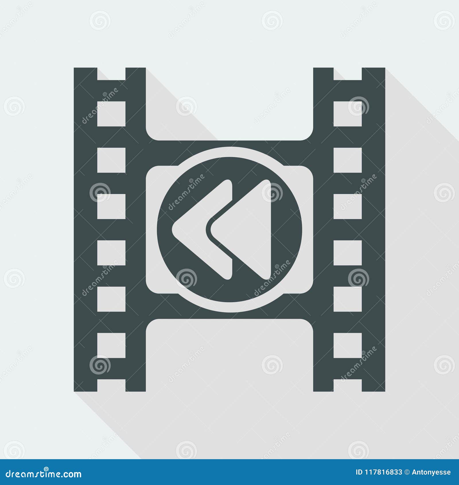 Vector Illustration of Single Isolated Video Rewind Icon Stock Vector ...