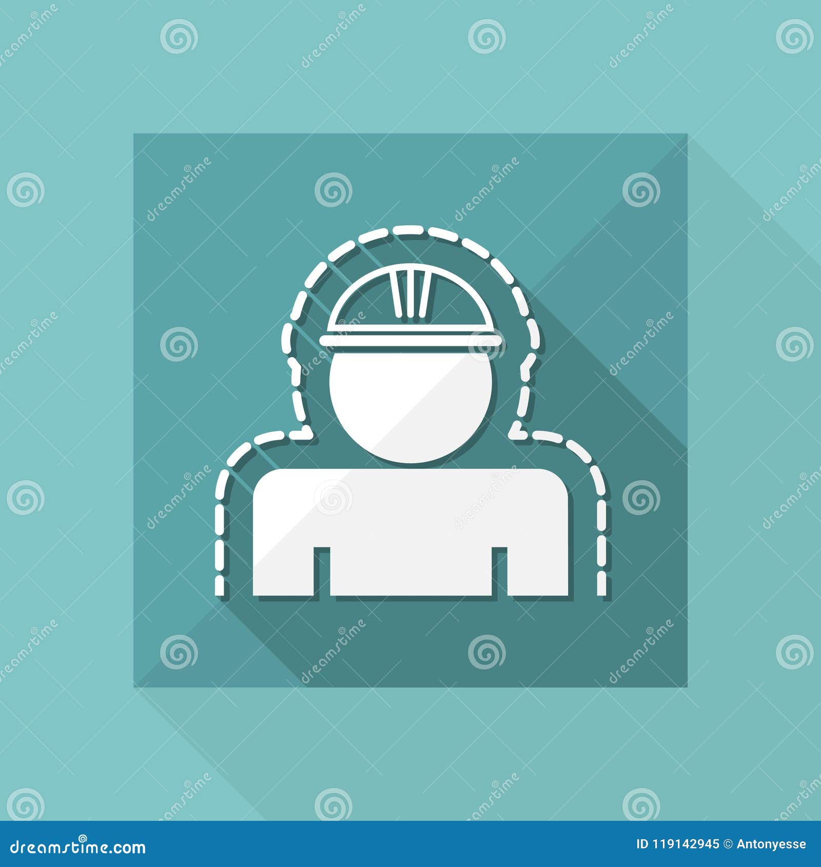 Vector Illustration of Single Isolated Worker Icon Stock Vector ...