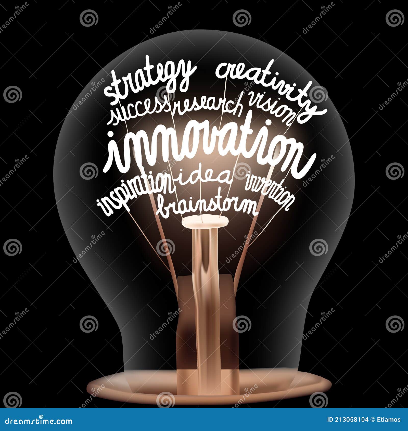 Light Bulb with Innovation Concept Stock Vector - Illustration of ...
