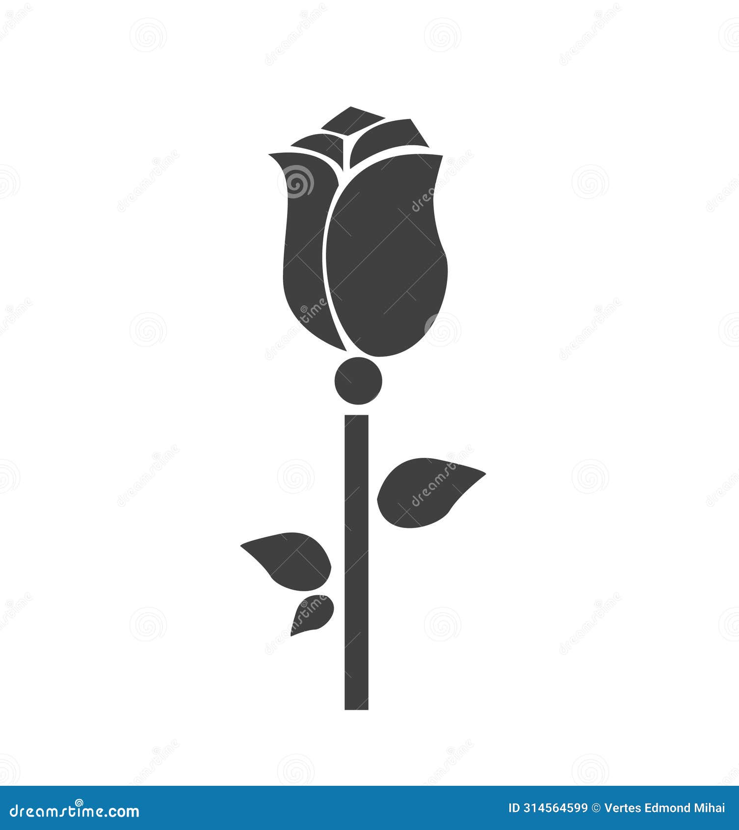 Vector Illustration of Single Rose Stock Vector - Illustration of ...