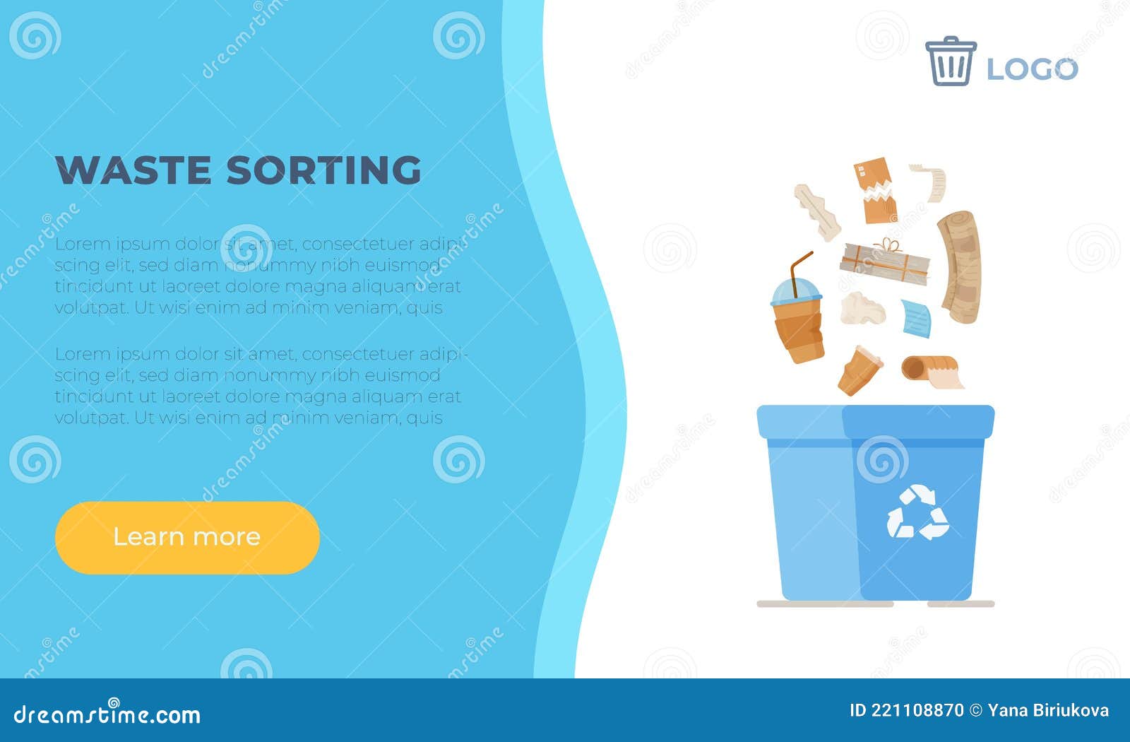 Vector Illustration of the Site for Ordering Service Garbage Collection ...