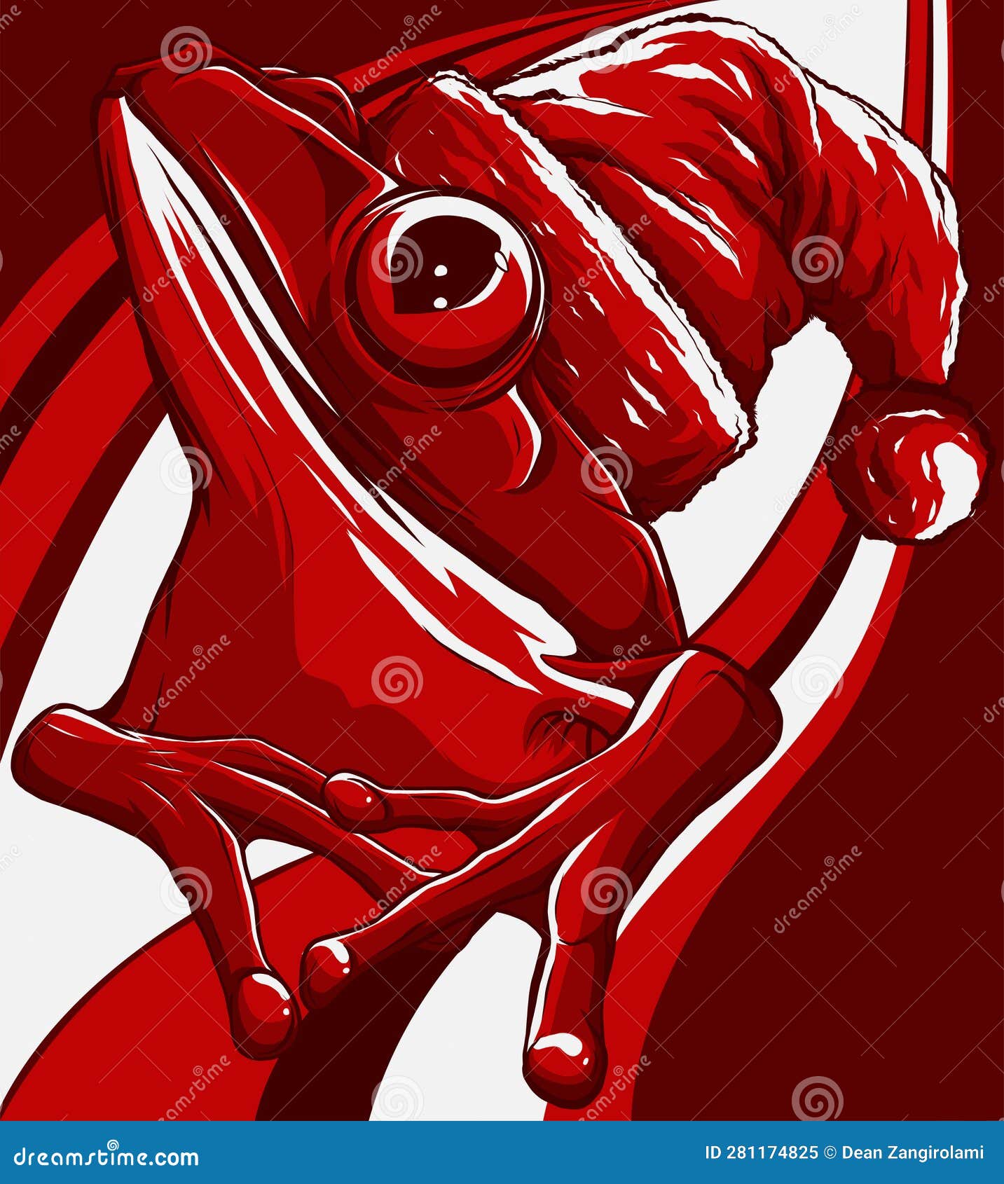 Vector Illustration of Sitting Frog. Digital Draw Stock Vector ...