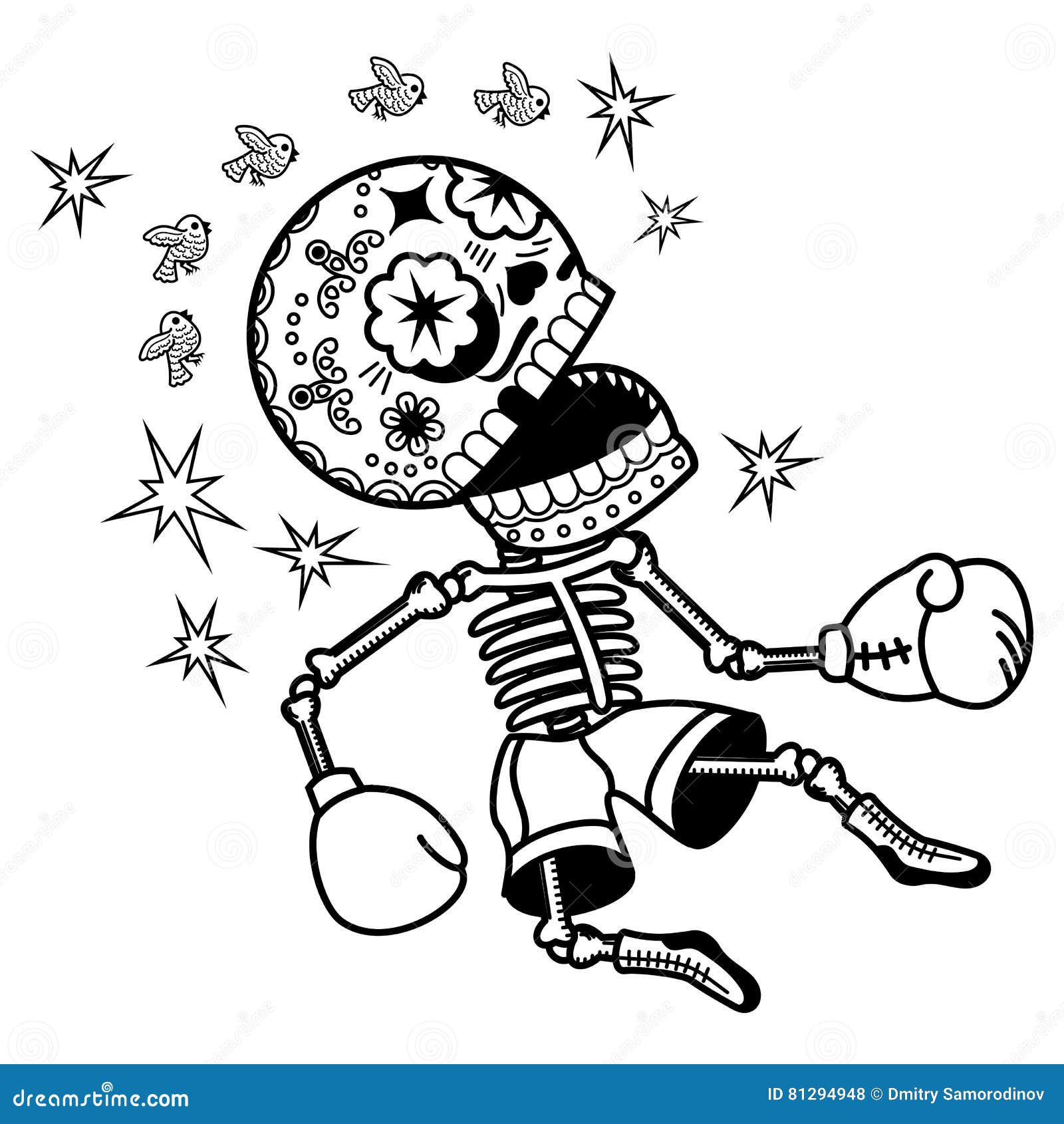 Vector Illustration of Skeletons Stock Illustration - Illustration of ...