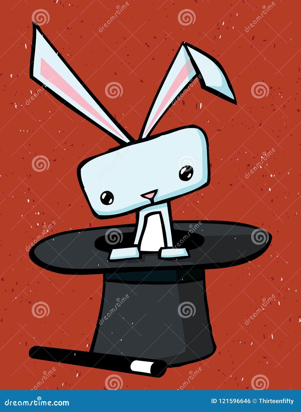 Magic Rabbit in a Hat Vector Cartoon Stock Vector - Illustration of ...