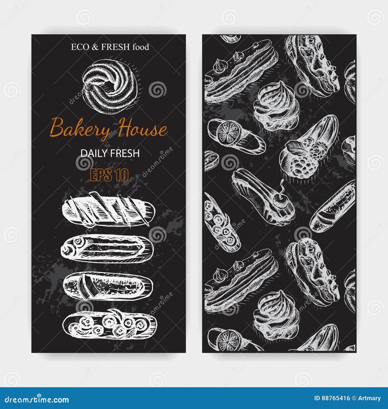 Vector Illustration Sketch Eclair. Card Menu Profiterole Stock ...