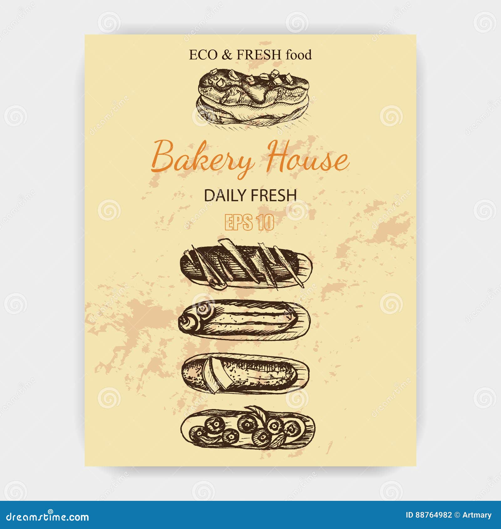 Vector Illustration Sketch Eclair. Card Menu. Stock Illustration ...