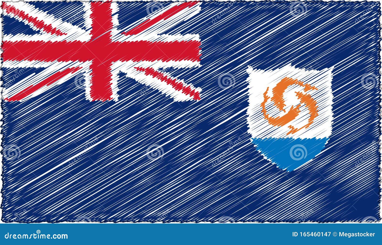 Vector Illustration of Sketch Style Anguilla Flag Stock Vector ...