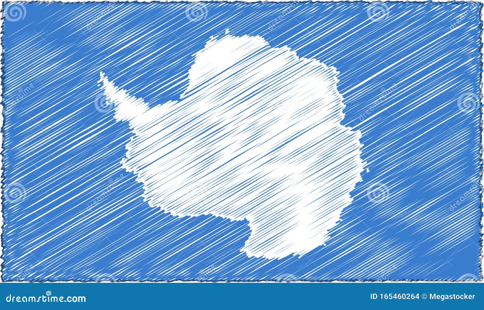 Sketch Map Of Antarctica. Cartoon Vector | CartoonDealer.com #182998487