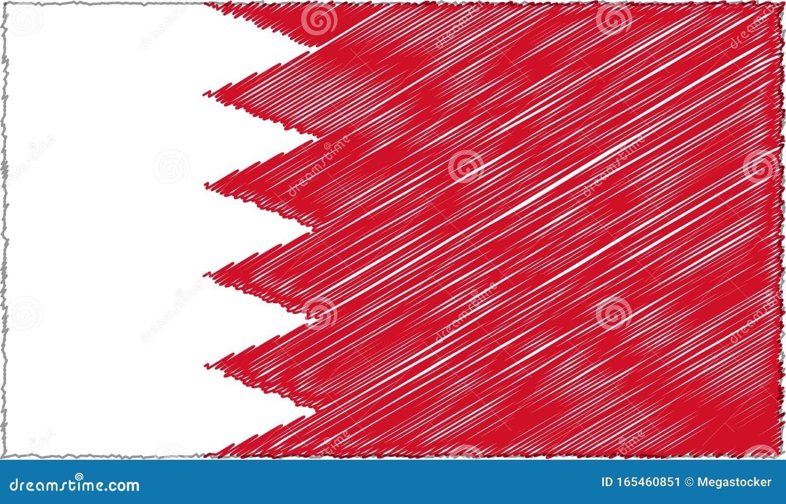 Vector Illustration of Sketch Style Bahrain Flag Stock Vector ...