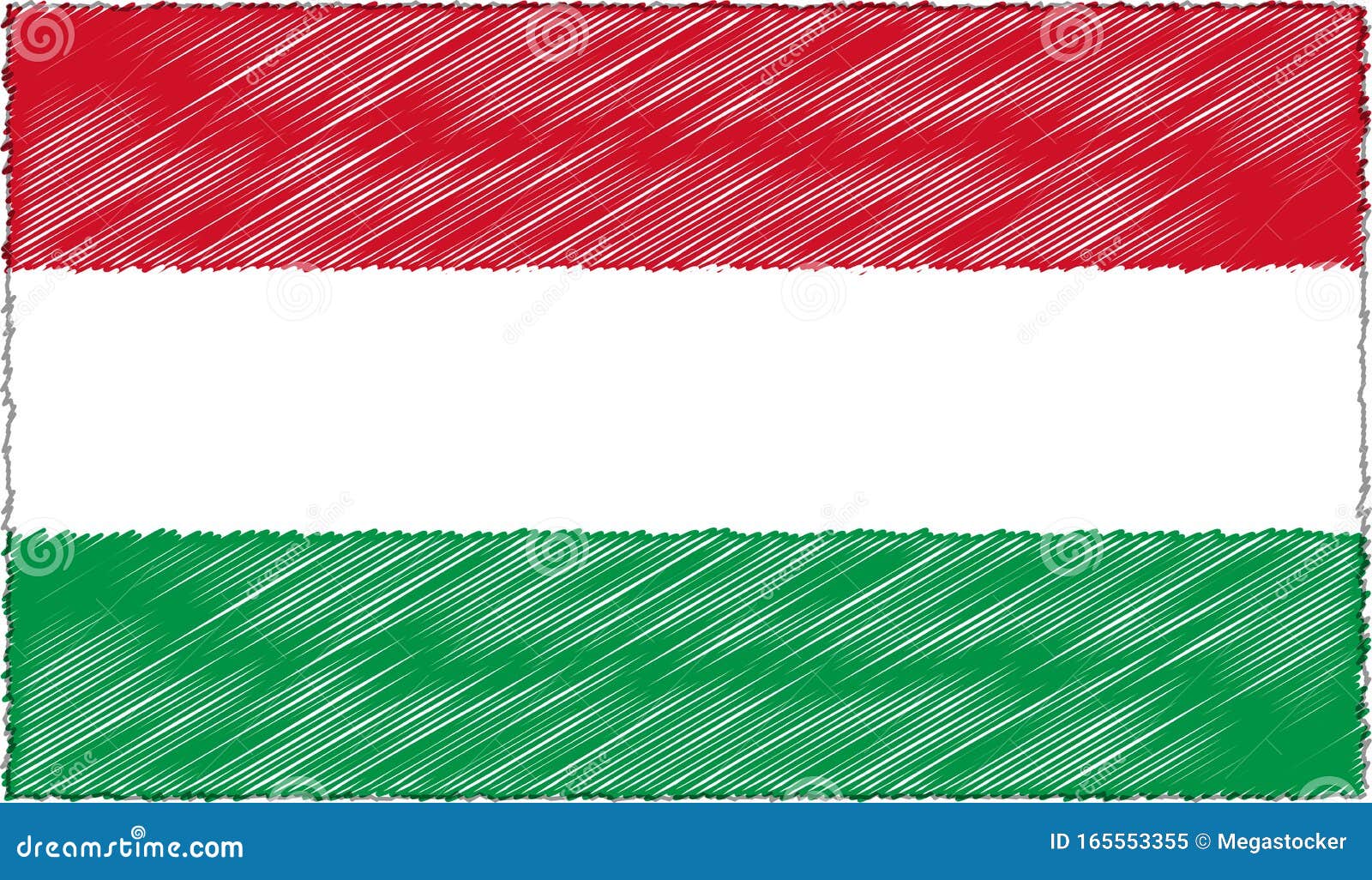 Vector Illustration of Sketch Style Hungary Flag Vektor Abbildung ...