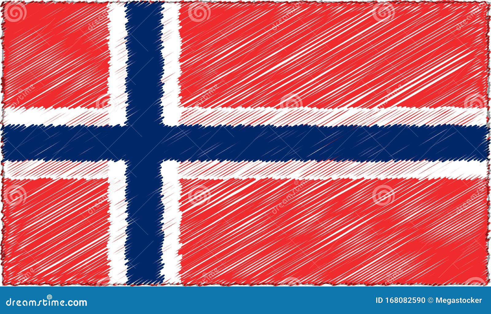 Vector Illustration of Sketch Style Norway Flag Stock Vector ...