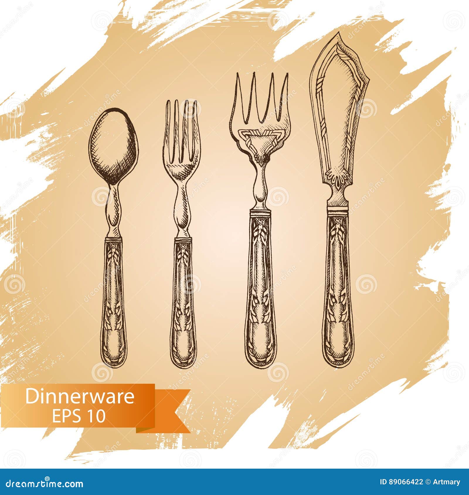 Vector Illustration Sketch - Tableware. Dinnerware Stock Illustration ...
