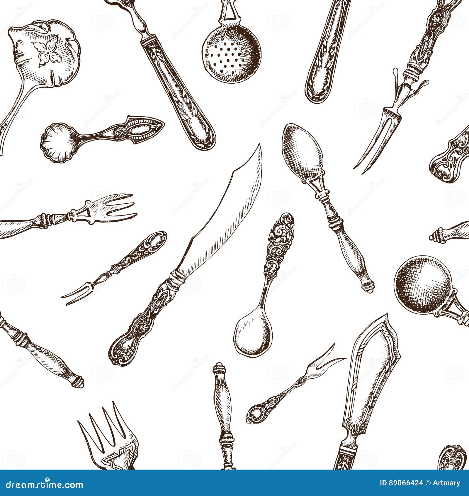 Vector Illustration Sketch - Tableware. Dinnerware Stock Illustration ...