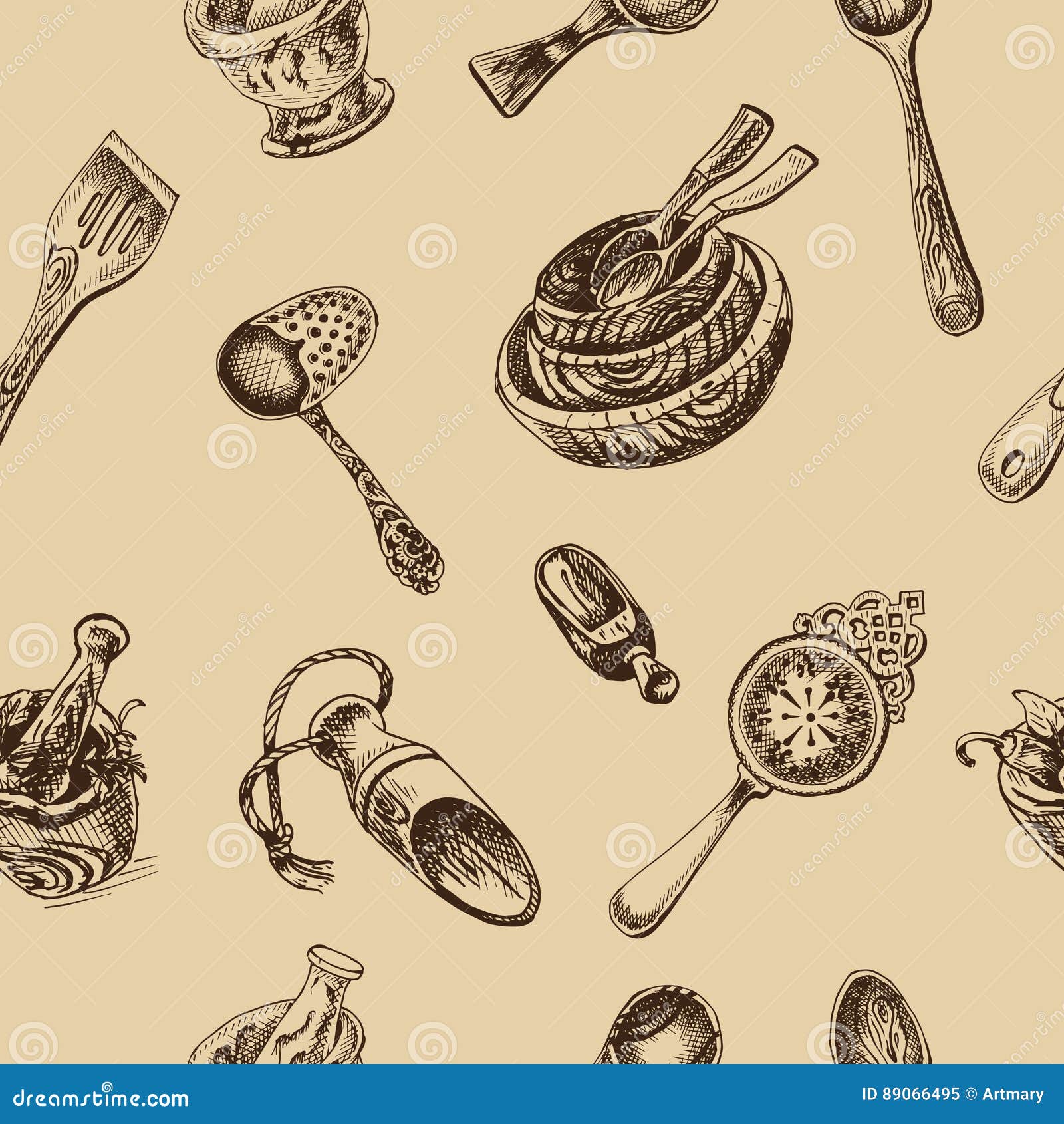 Vector Illustration Sketch - Tableware. Dinnerware Stock Illustration ...