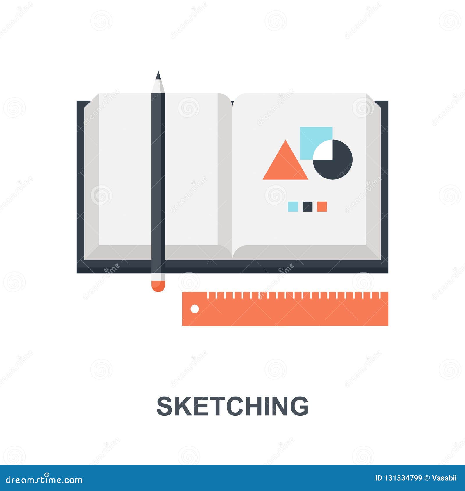 Sketching icon concept stock vector. Illustration of project - 131334799