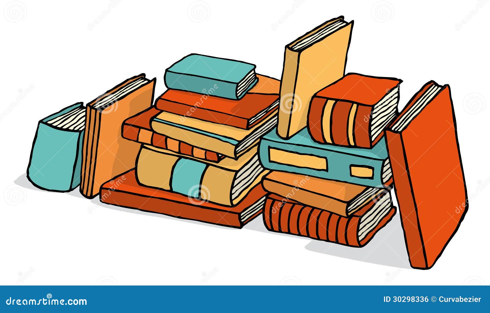 Piled Up Books Template, Realistic Design Vector Illustration ...