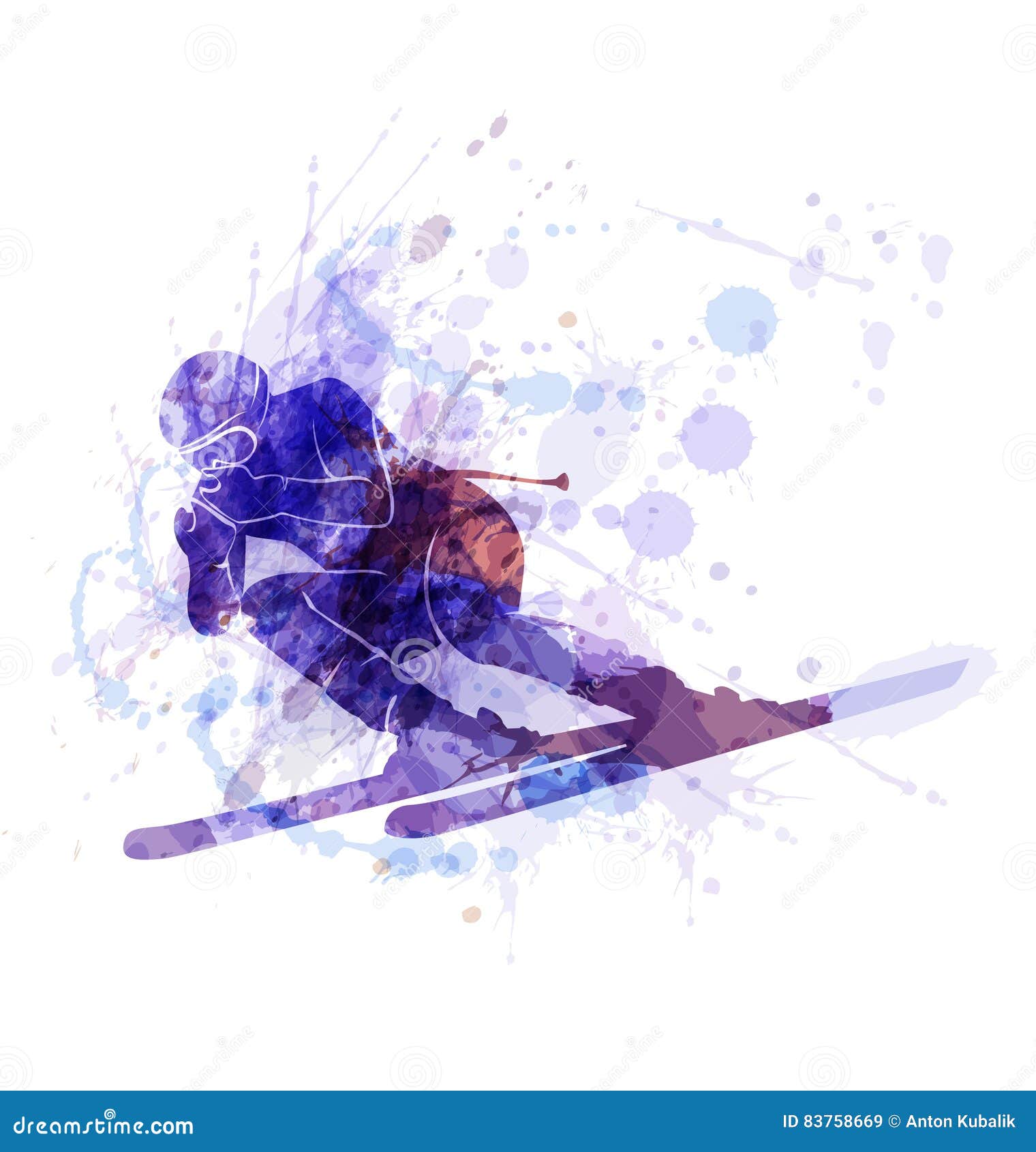 Vector Illustration of the Skier Stock Vector - Illustration of sport ...