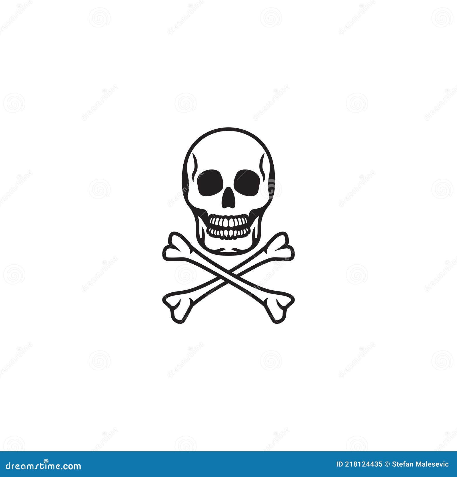 Skull and bones sign stock vector. Illustration of toxic - 218124435