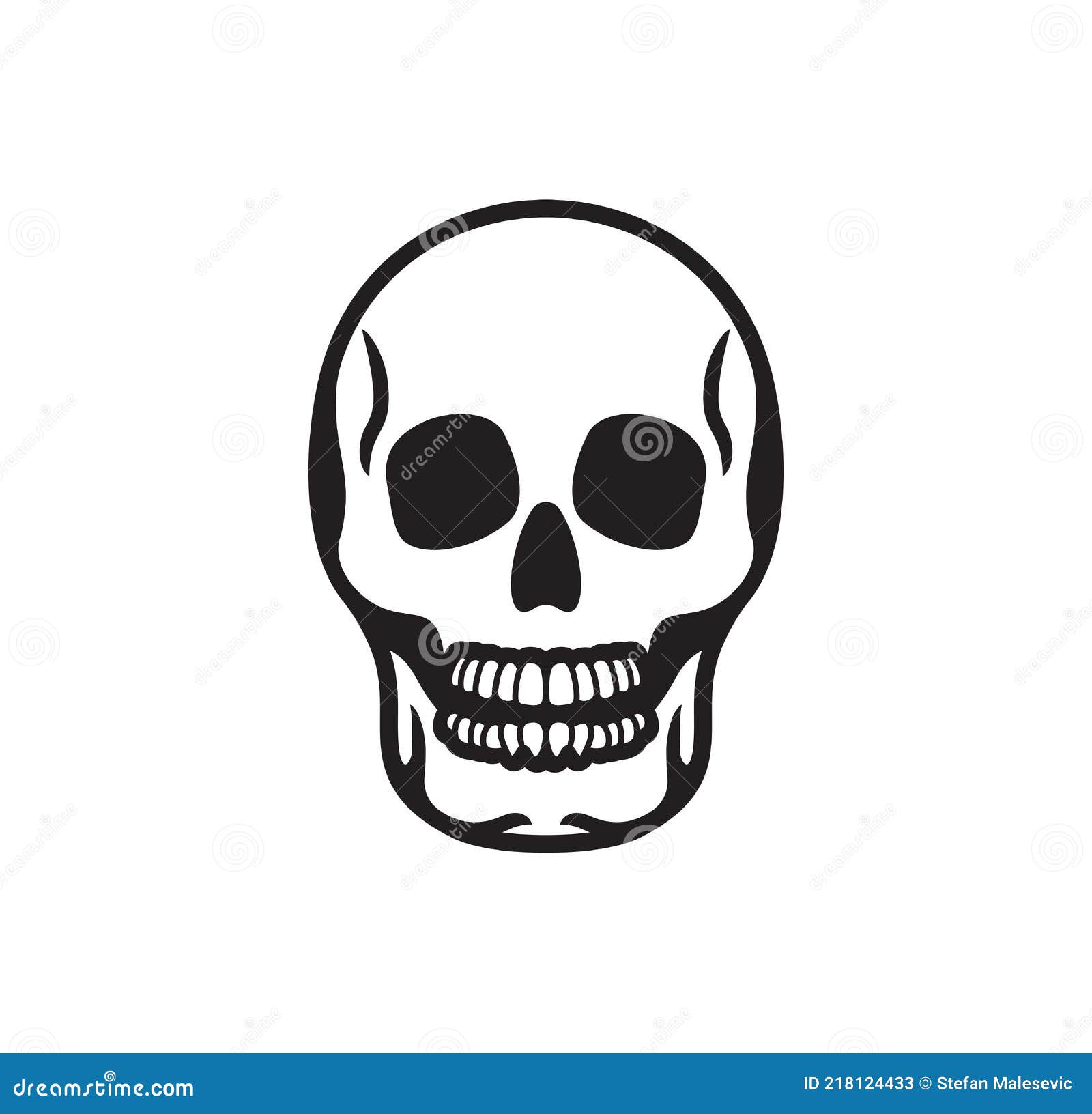 Skull sign stock vector. Illustration of hand, sketch - 218124433