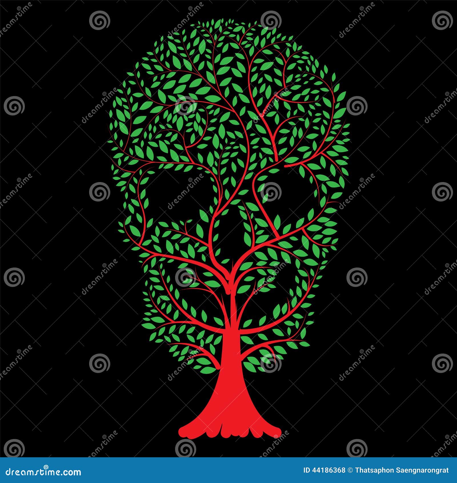 Vector Illustration of Skull Tree Stock Vector - Illustration of human ...