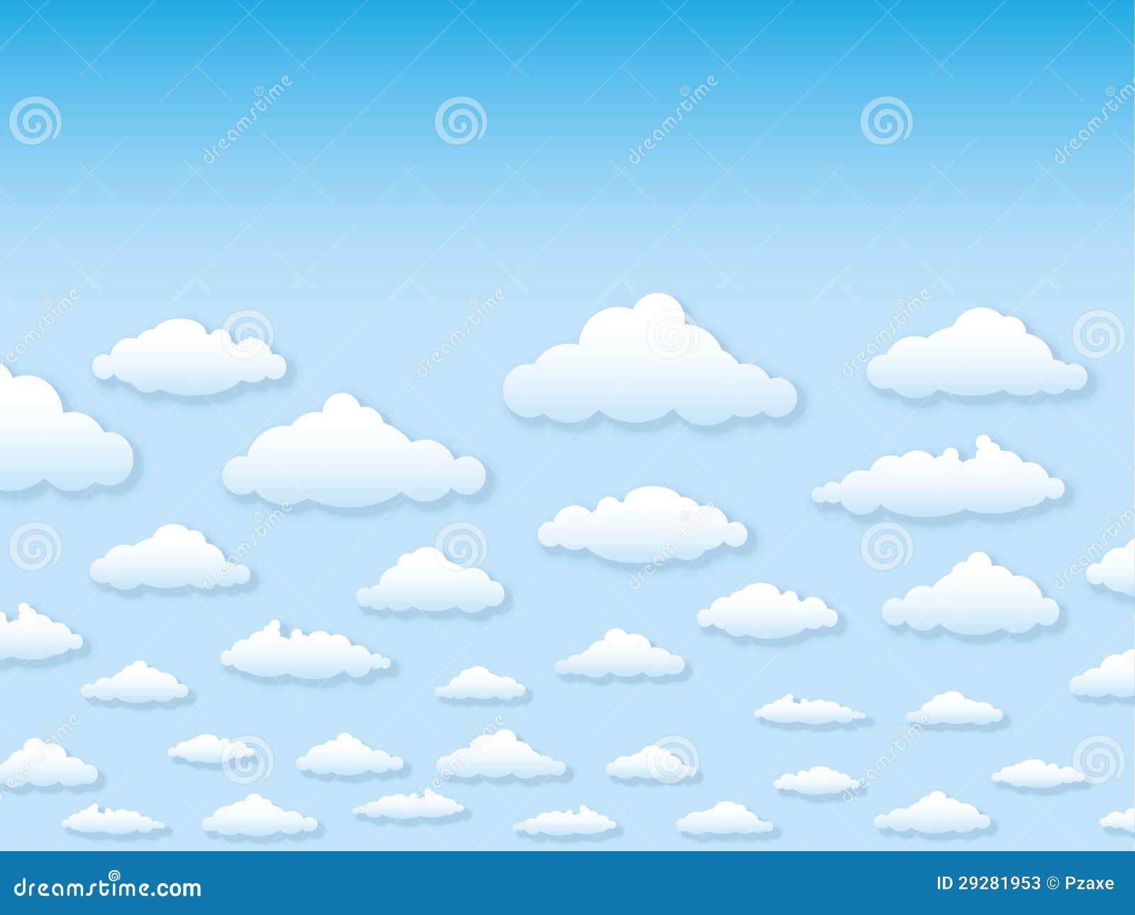 Vector Illustration Sky with Clouds in Cartoon Sty Stock Vector ...