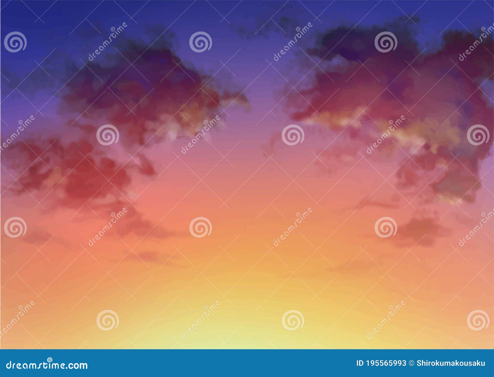 Vector Illustration of Sky in Sunset Stock Vector - Illustration of ...
