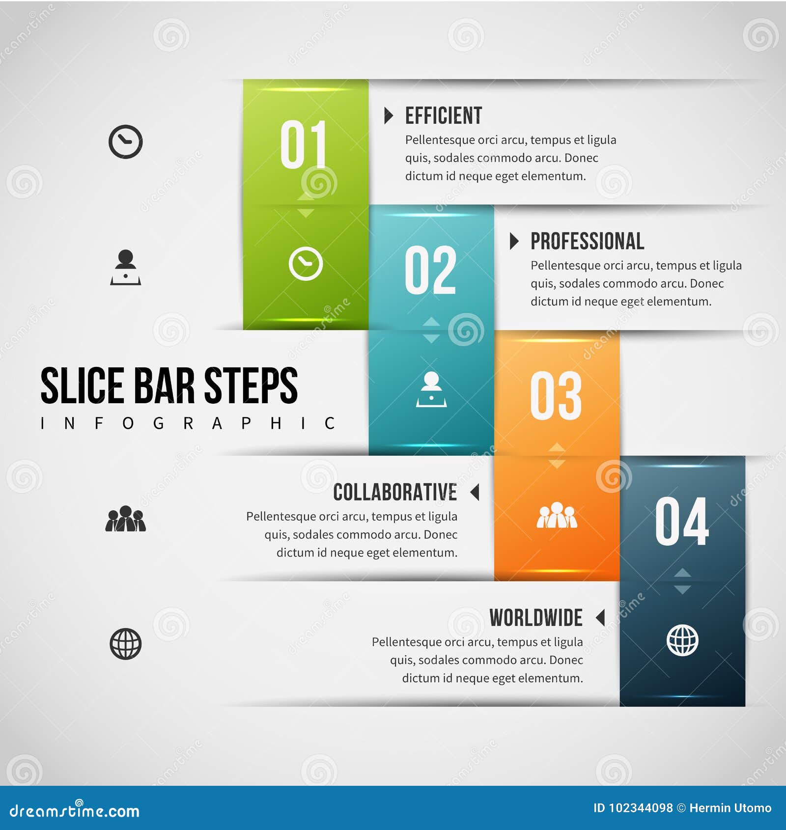 Slice Bar Steps Infographic Stock Vector - Illustration of path, step ...