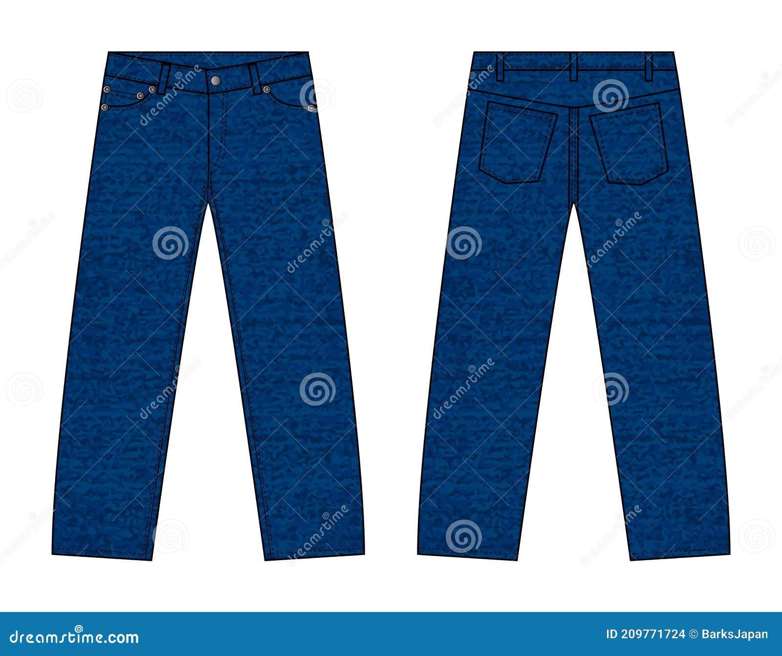 Vector Illustration of Slim Denim Pants Stock Vector - Illustration of ...