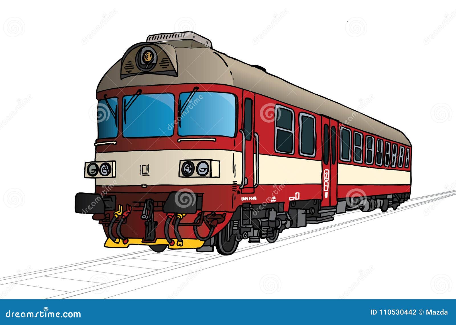Vector Illustration of Small Train in Perspective Stock Vector ...