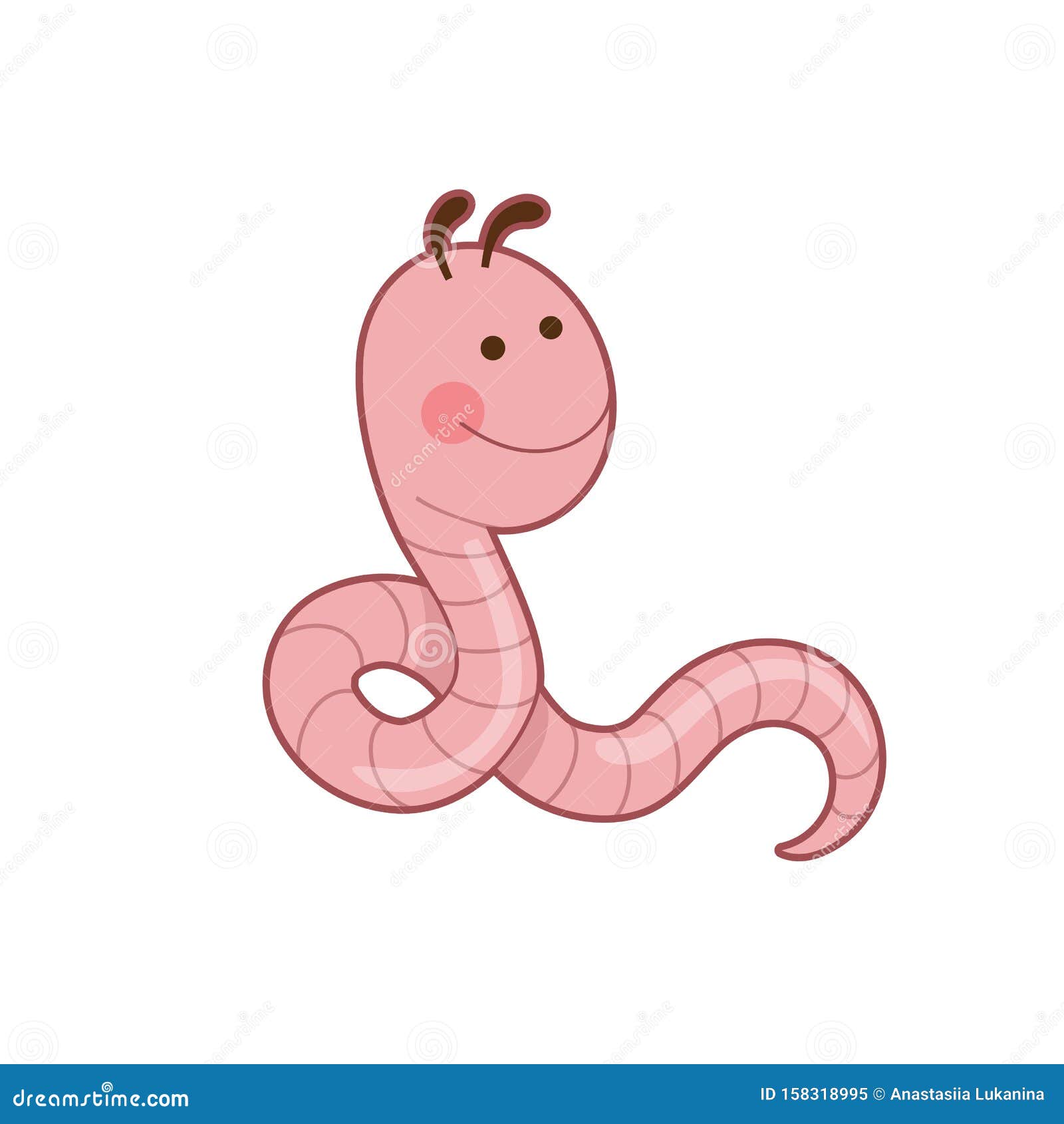 Vector Illustration of Small Worm Stock Vector - Illustration of ...