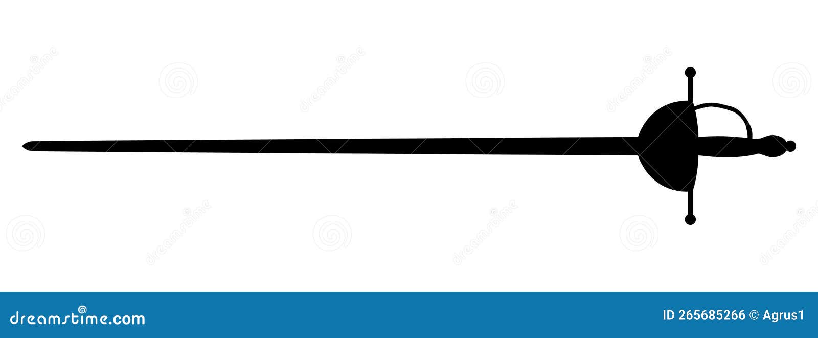 Vector Illustration of Smallsword Silhouette Stock Vector ...