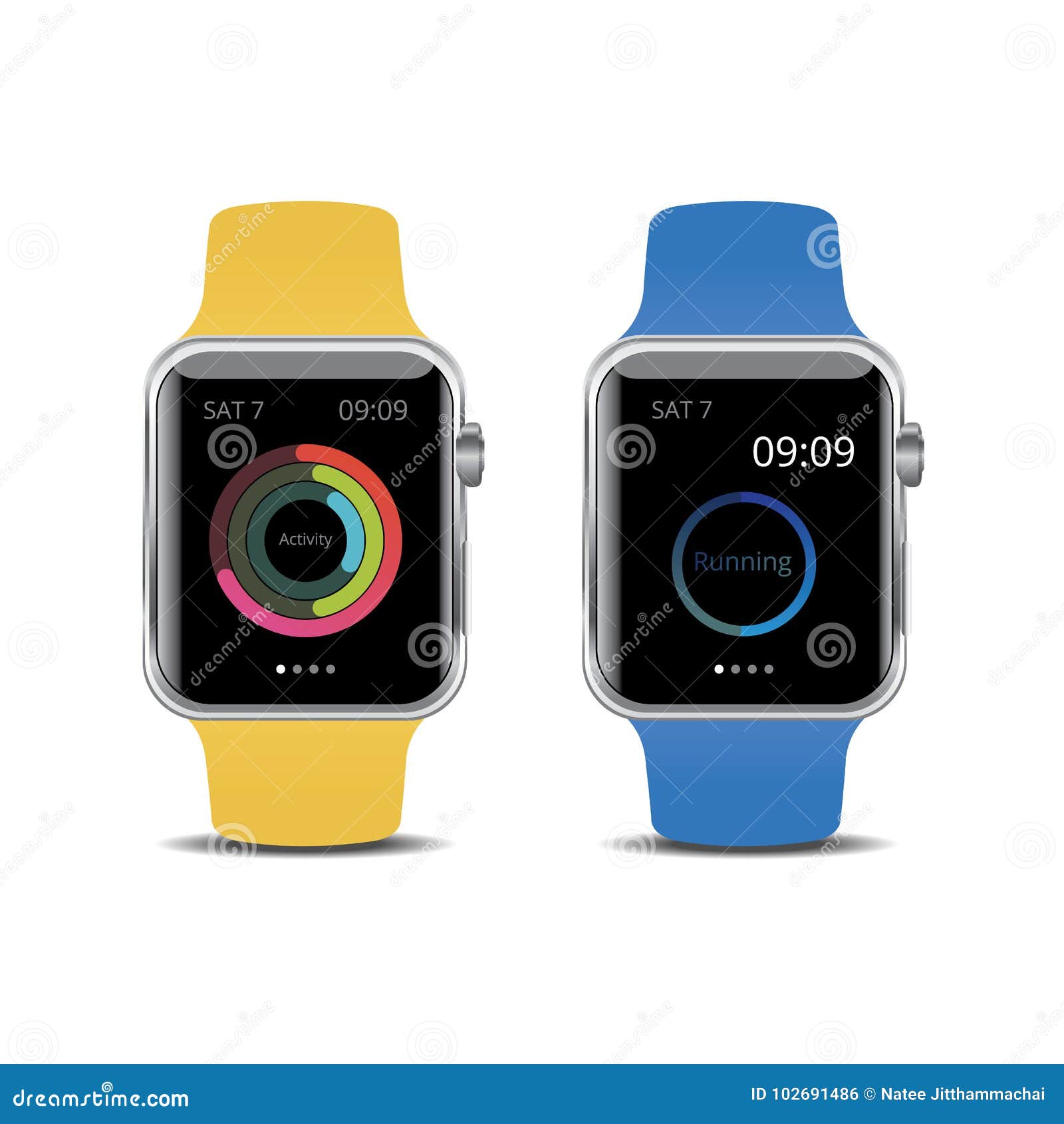 Vector Illustration Smart Watch Stock Vector - Illustration of ...