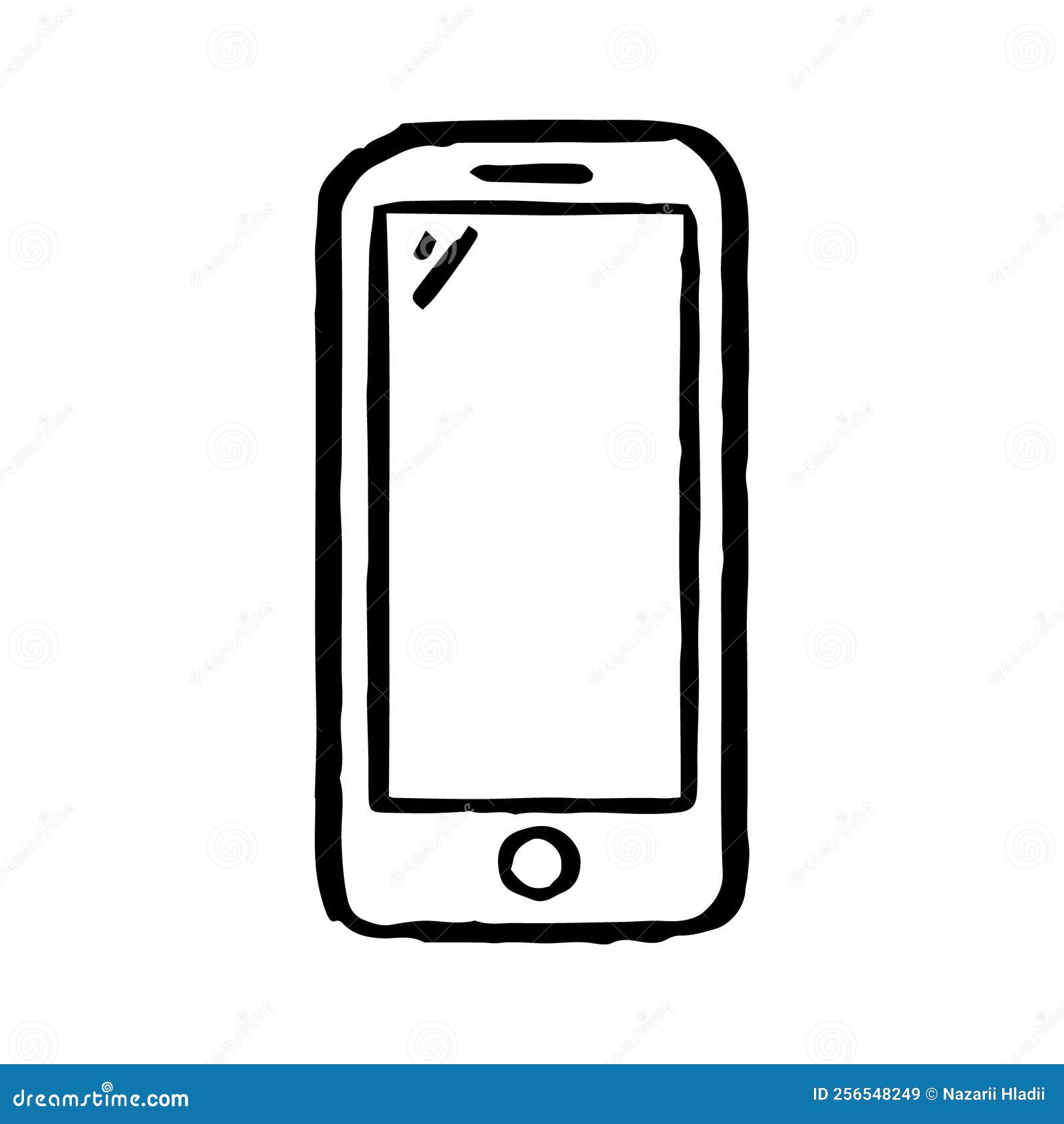 Vector Illustration of Smartphone in Hand-drawn Style. Stock Vector ...