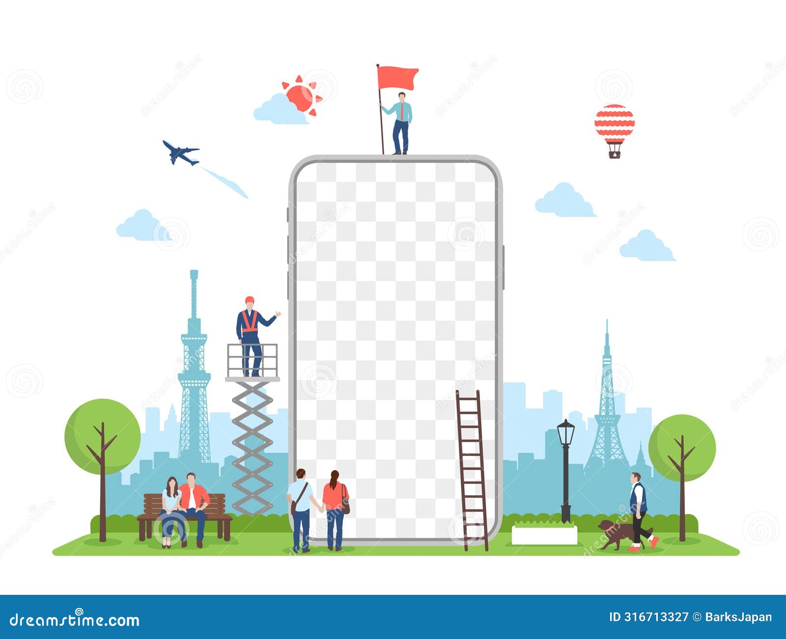 Vector Illustration with Smartphone Motif Stock Vector - Illustration ...