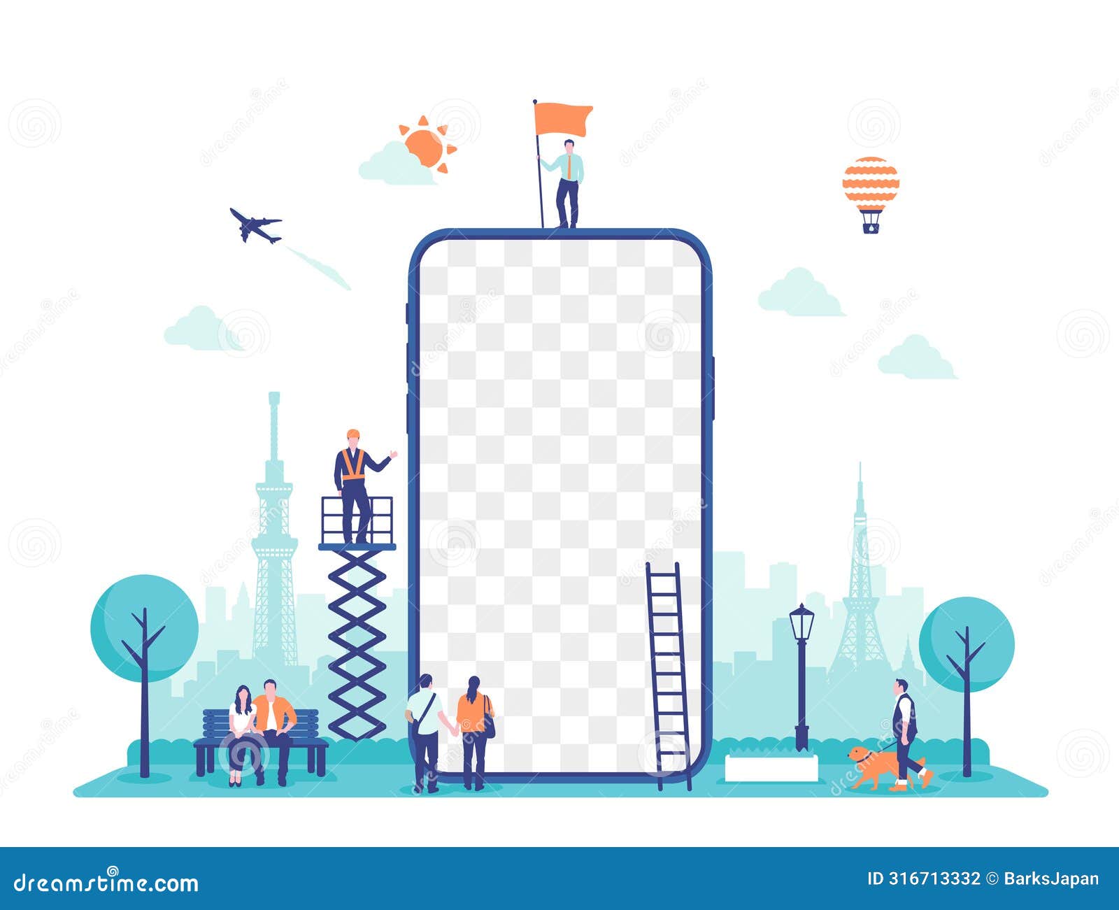 Vector Illustration with Smartphone Motif Stock Vector - Illustration ...