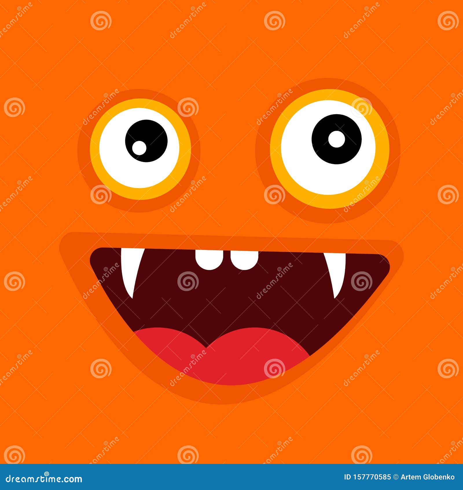 Vector Illustration, Smile of a Cartoon Monster. Stock Vector ...