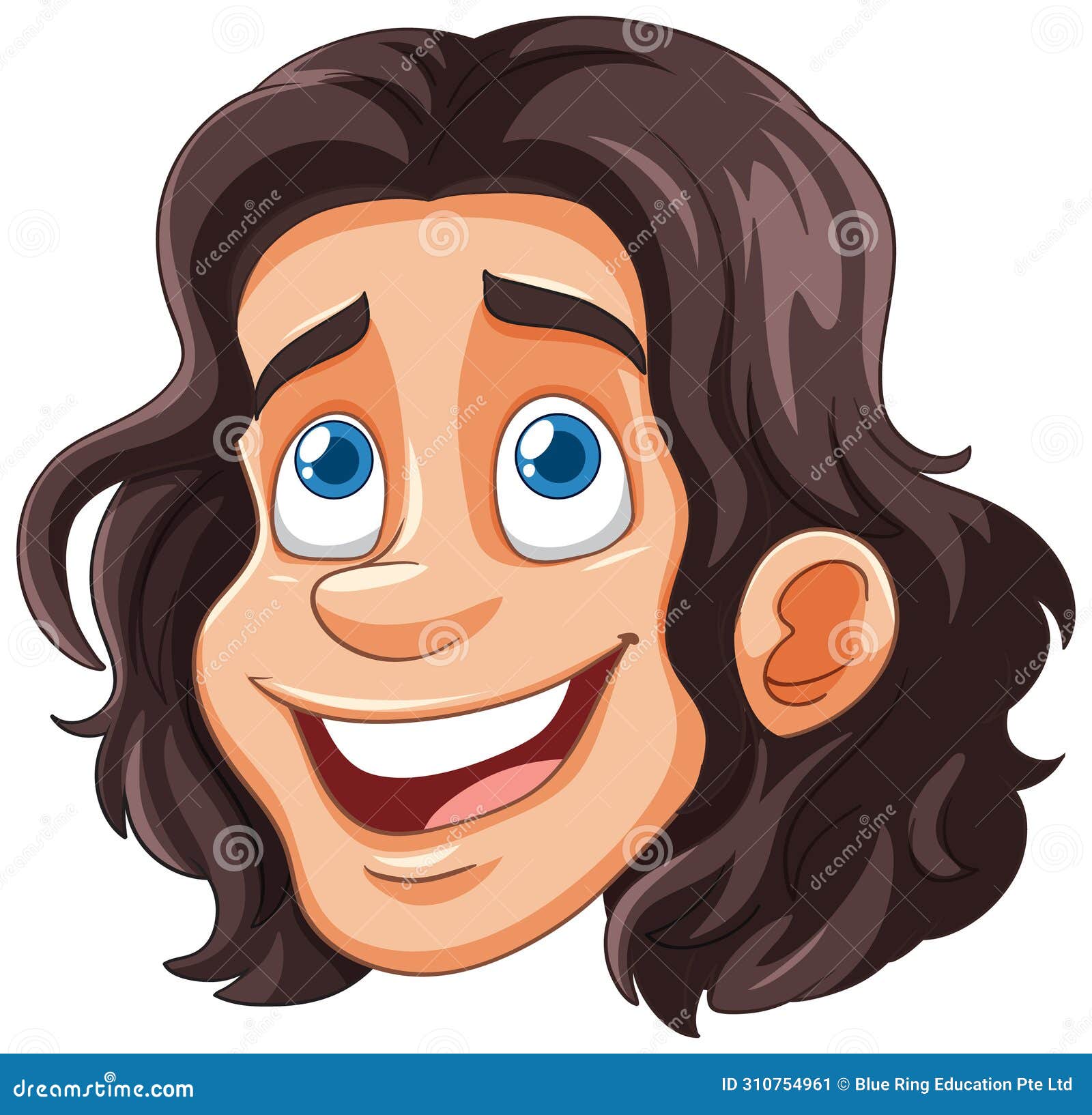A smiling cartoon face stock vector. Illustration of animated - 310754961