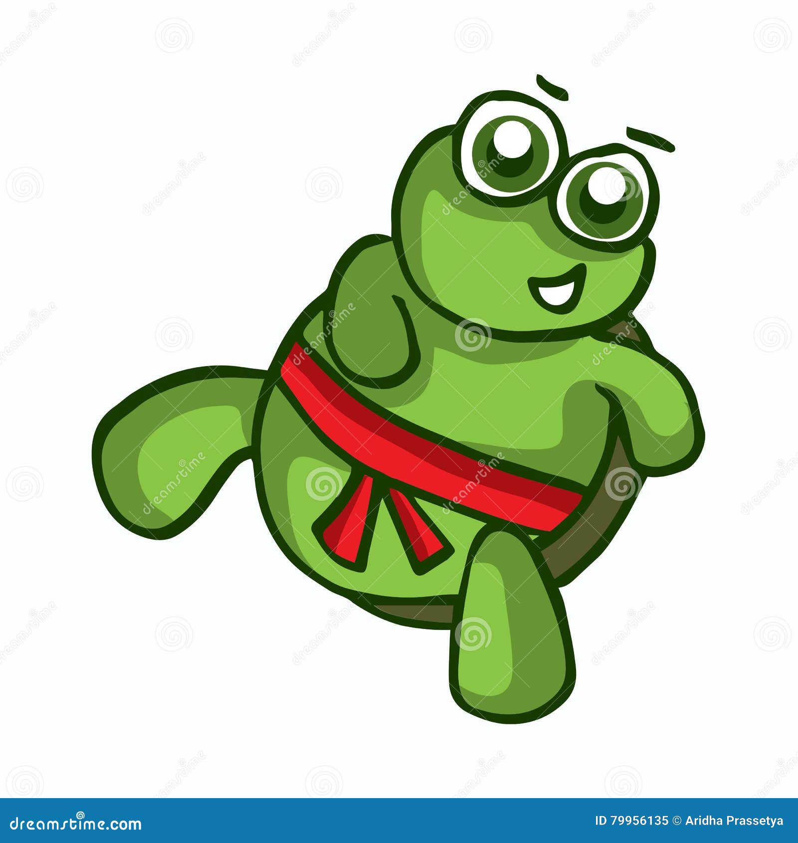 Vector Illustration of Smiling Cartoon Turtle Stock Vector ...