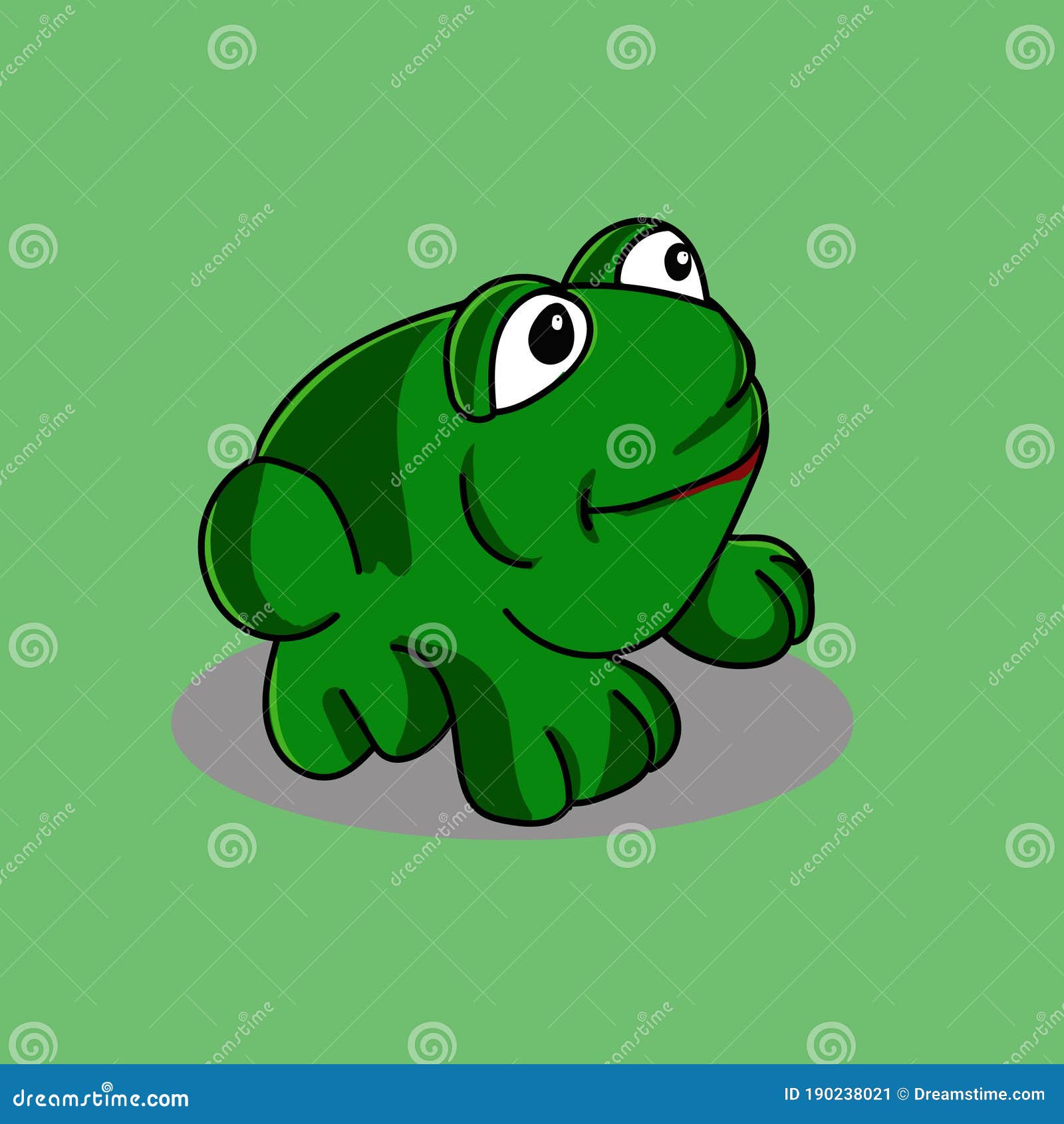 Vector Illustration Smiling Frog from Other Side Stock Vector ...