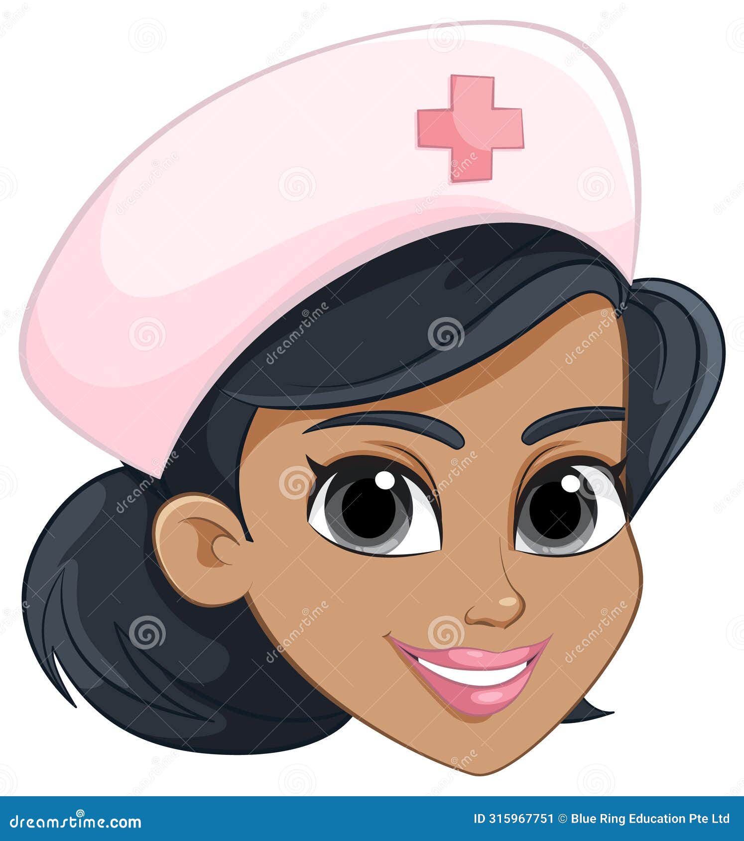 A smiling nurse in pink stock vector. Illustration of friendly - 315967751