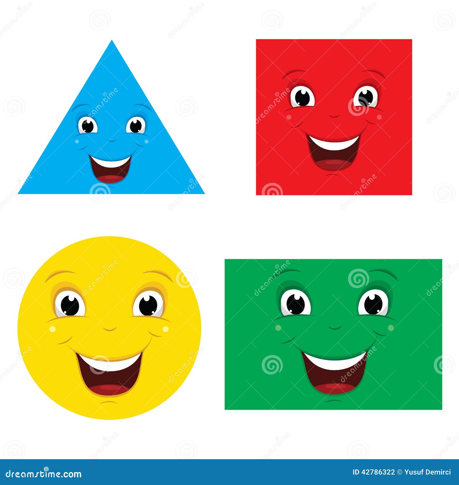 Vector Illustration of Smiling Shapes Stock Vector - Illustration of ...